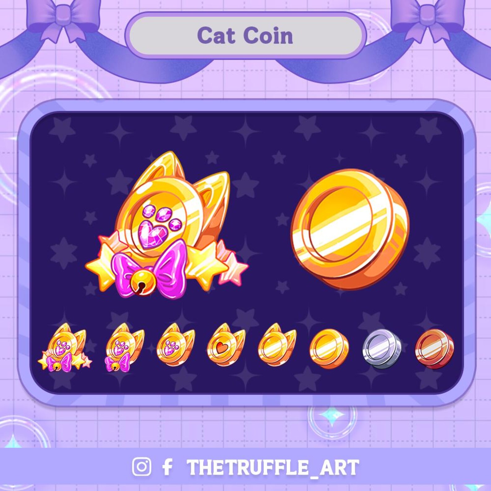 Sparkle Cat Coin Sub Badges, Coin Sub Badges, Magic Sub Badges, Kawaii ...