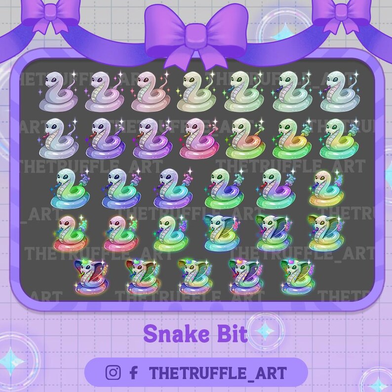 Set of 31 Snake Twitch Bit Badges, Snake Sub Badges for Streamers ...