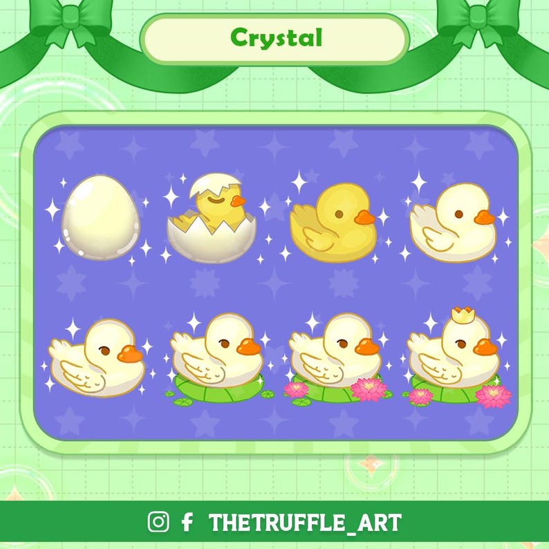 Cute Crown Duck Sub Badges, Lily Water Duckling Twitch Sub Badges ...