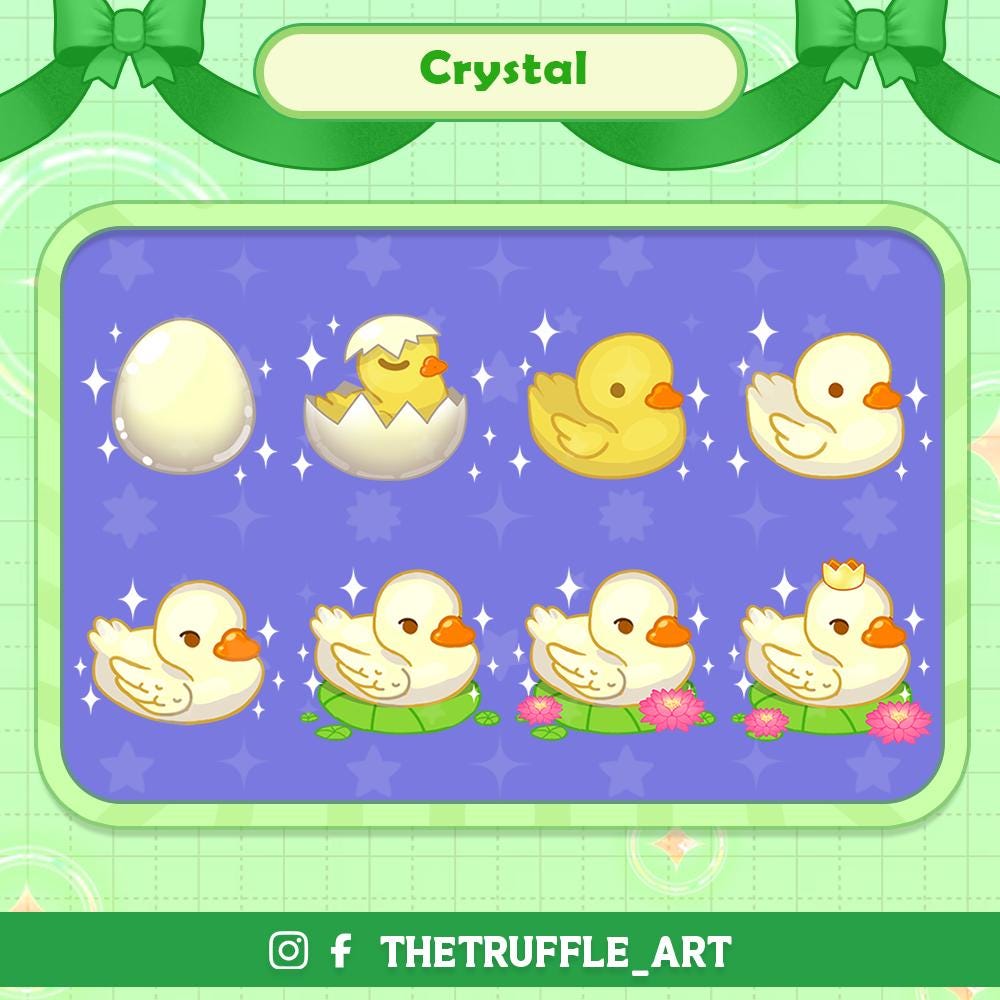 Cute Crown Duck Sub Badges, Lily Water Duckling Twitch Sub Badges ...