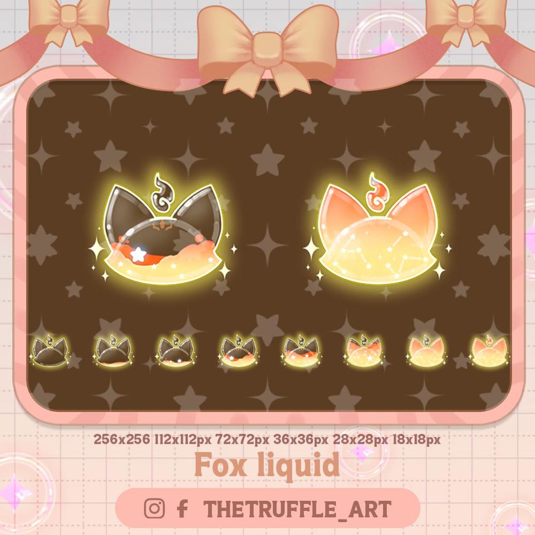 Cute Orange Yellow Fall Fox Liquid Sub Badges, Gumiho Liquid Sub, Magic Galaxy Fox Sub Badges ...