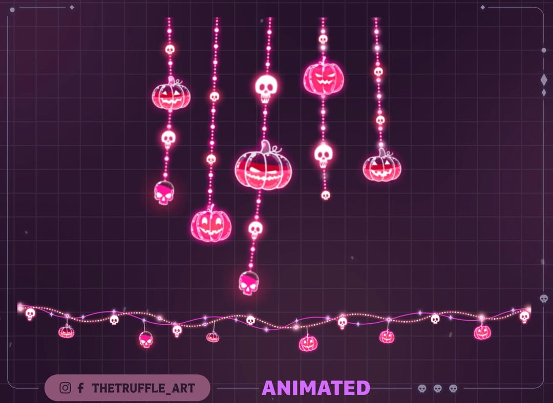 Pink Skull Pumkin Halloween Light Chain Animated Stream Decorations ...