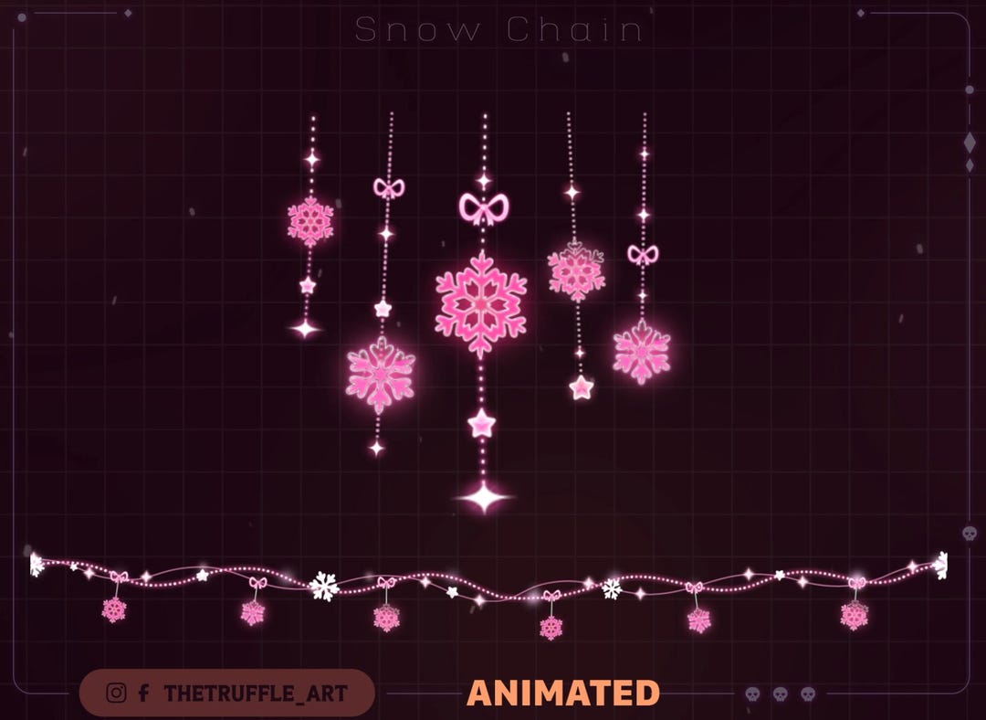 Pink Liquid Winter Snowflake Light Chain Animated Stream Decoration ...