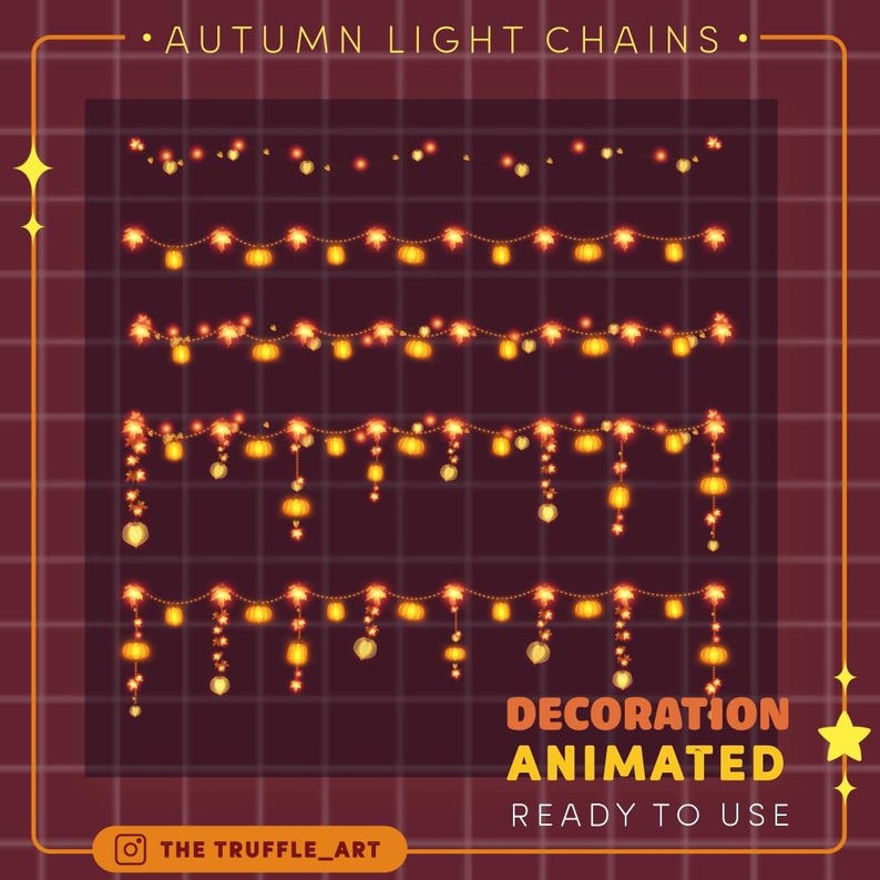 18x Autumn Light Chain Animated Stream Decorations, Pumkin Light Stream ...