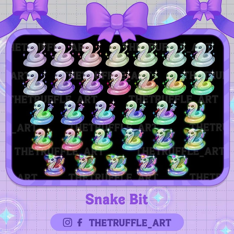 Set of 31 Snake Twitch Bit Badges, Snake Sub Badges for Streamers ...
