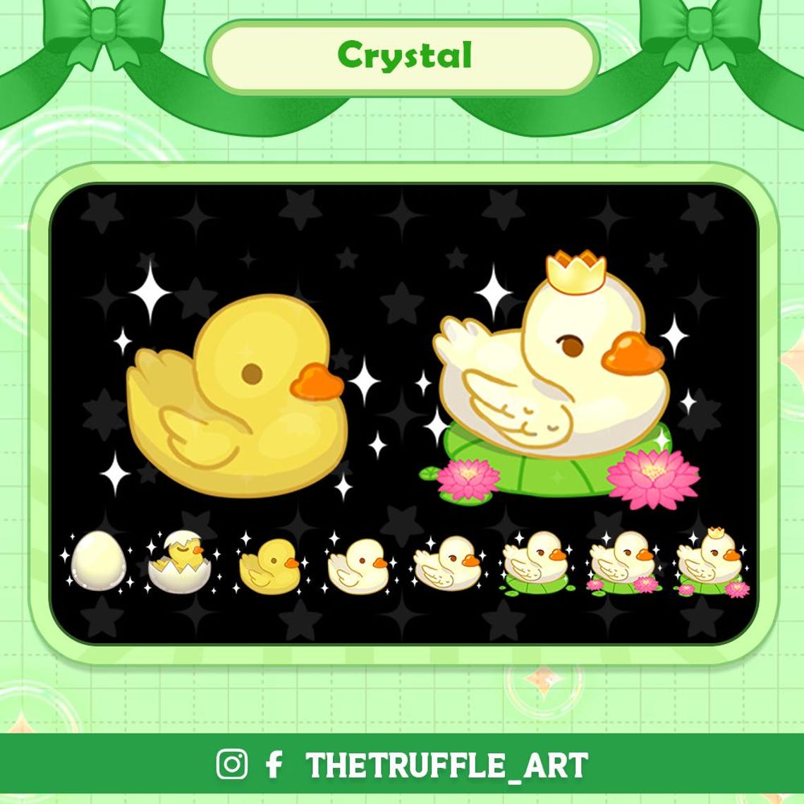Cute Crown Duck Sub Badges, Lily Water Duckling Twitch Sub Badges ...