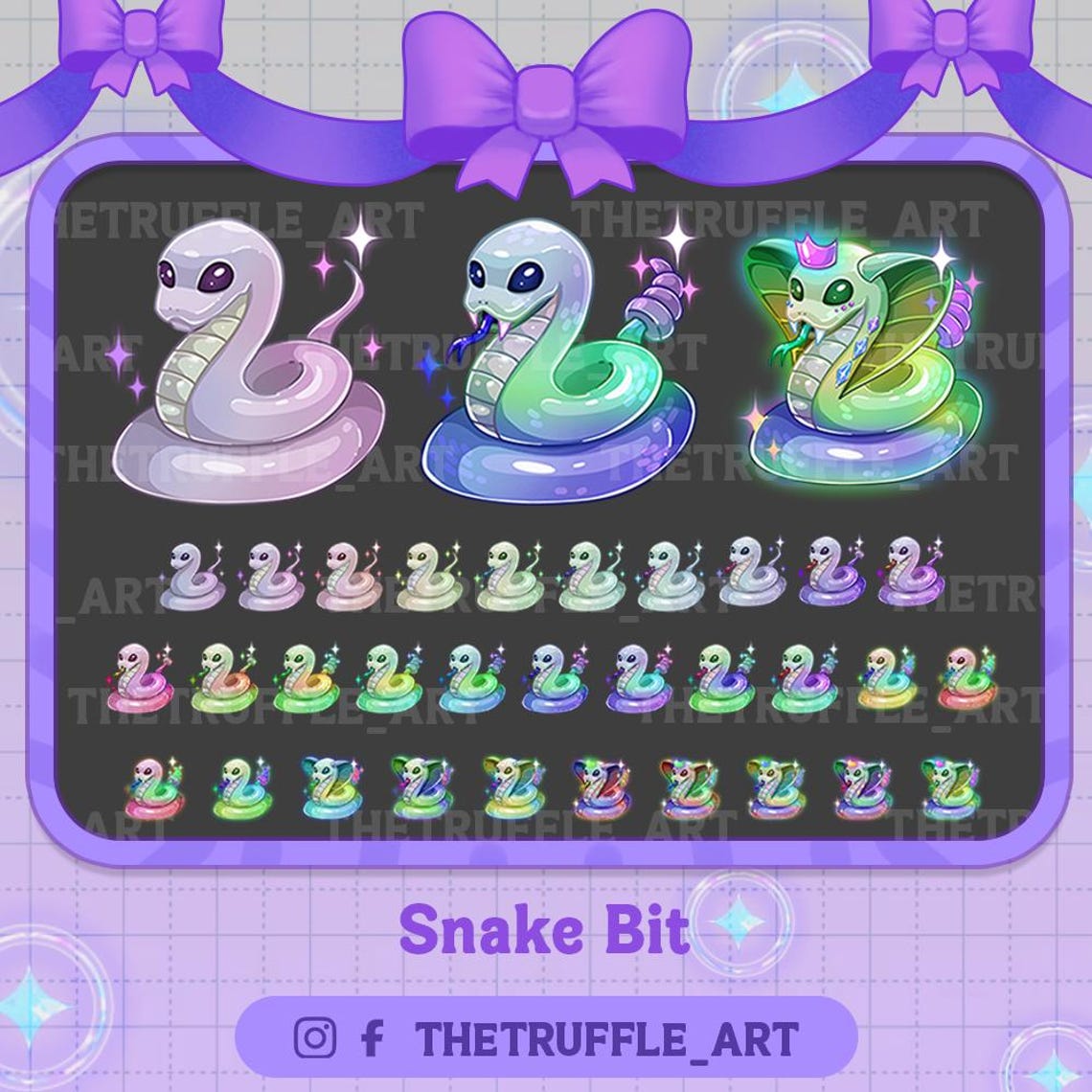 Set of 31 Snake Twitch Bit Badges, Snake Sub Badges for Streamers ...