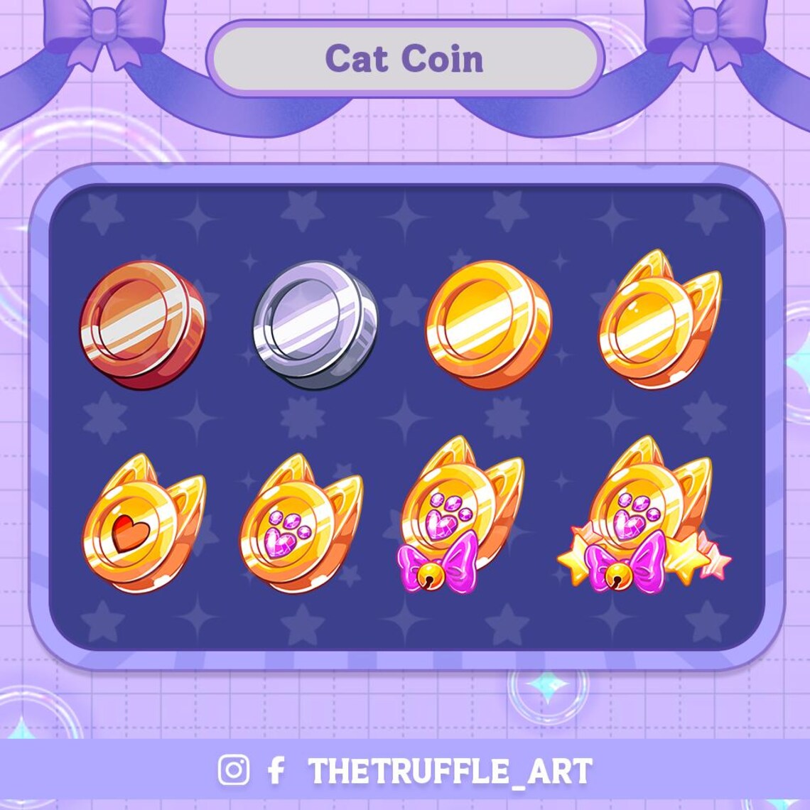 Sparkle Cat Coin Sub Badges, Coin Sub Badges, Magic Sub Badges, Kawaii ...