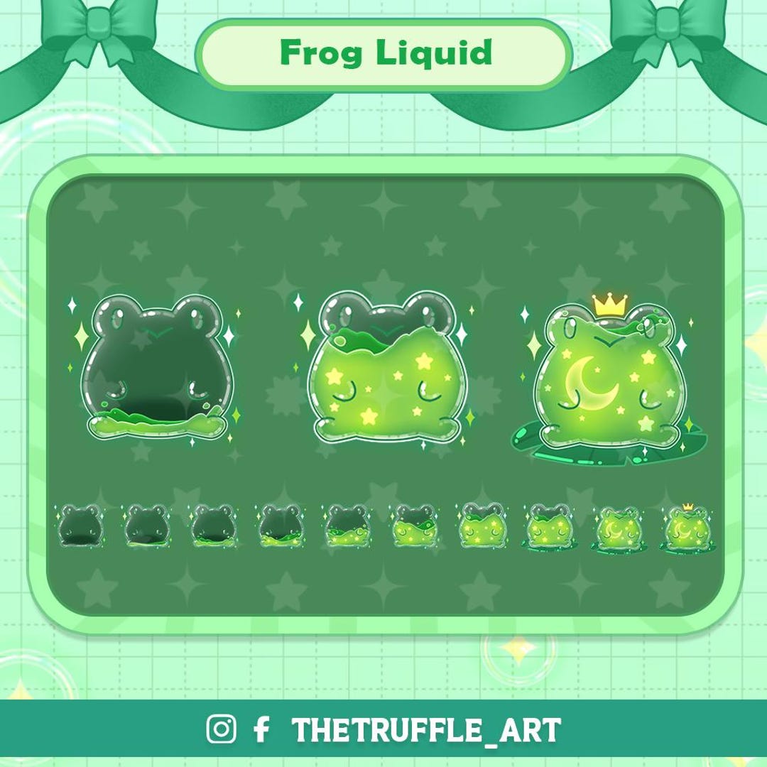 Frog Sub Badges /frog Liquid Sub Badges/potion Sub Badges/kawaii Emotes ...