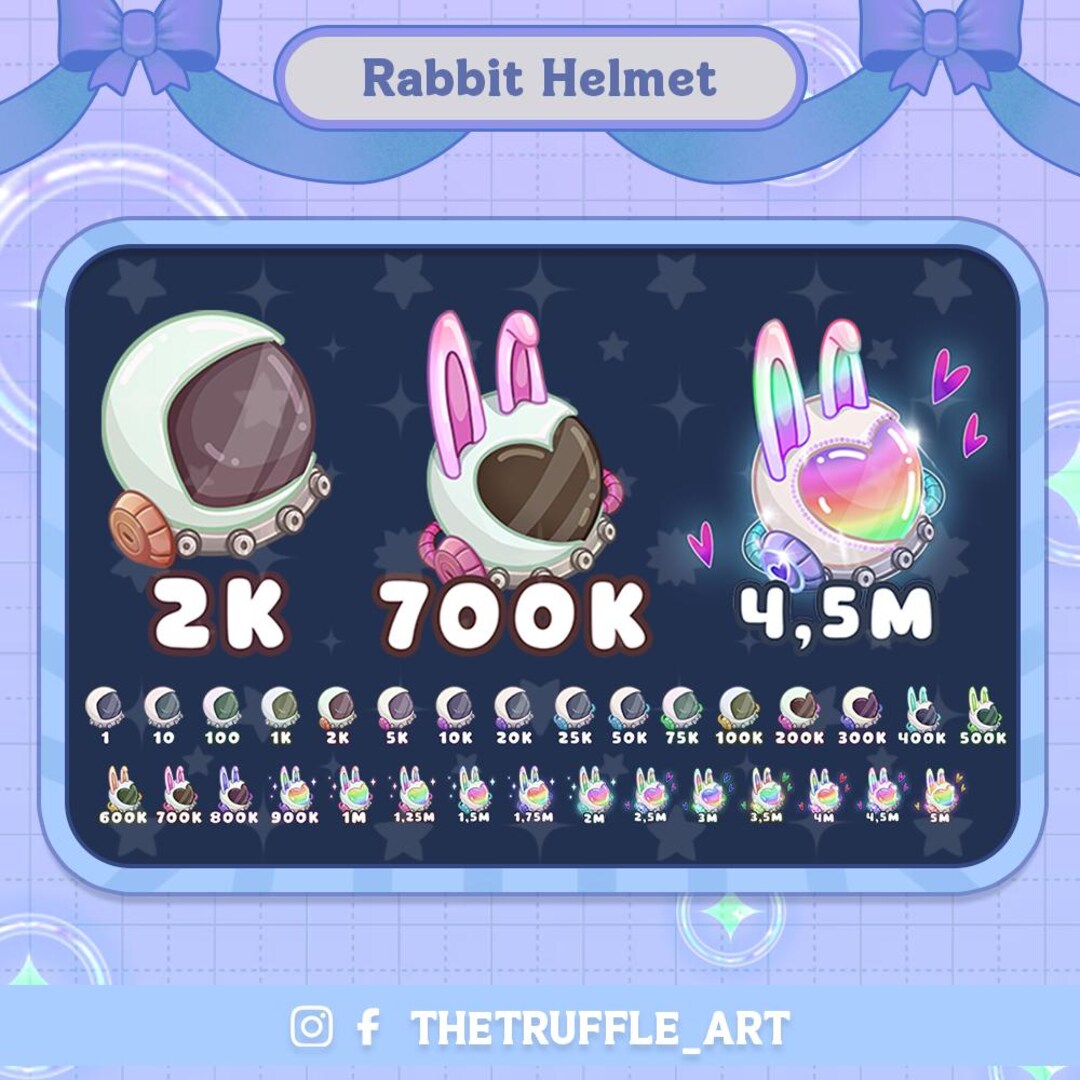 Bunny Astronaut Helmet Twitch Bits Badges, Rainbow Rabit Helmet Stream ...