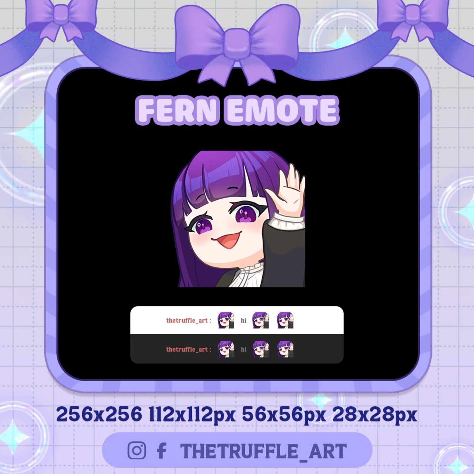 Animated Twitch Emote, Hi Fern Emote, Hi Emote, Funny Emote, Anime ...