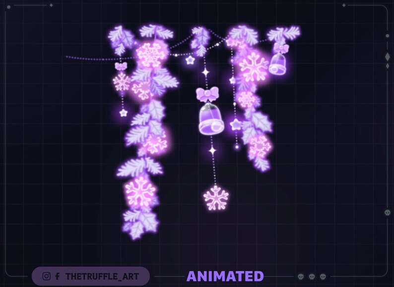 Purple Jingle Bell Light Chain Animated Stream Decoration, Snowflake ...