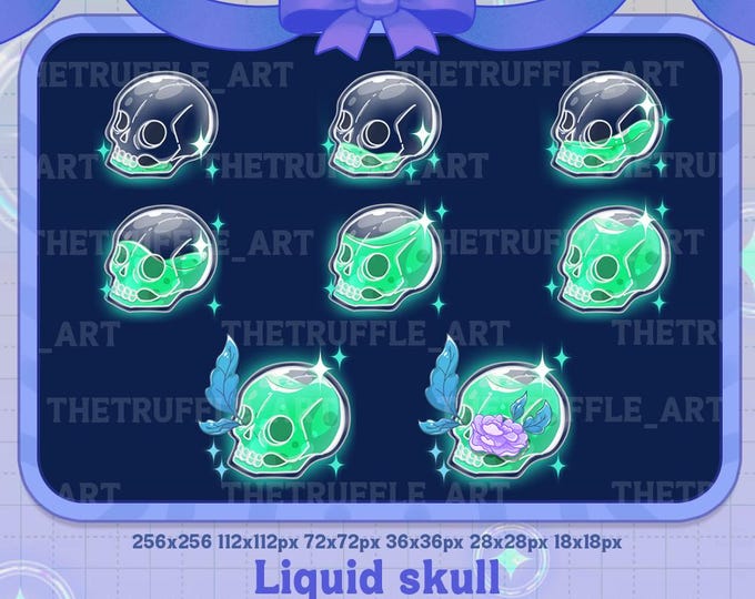 Flower Liquid Skill Sub Badges, Skull Sub Badges, Twitch and Discord ...