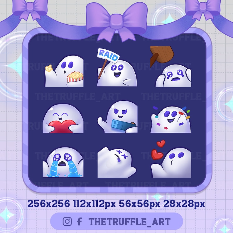 9 Ghost Emotes Pack for Twitch and Discord, Spooky Twitch Emotes, Ghost ...