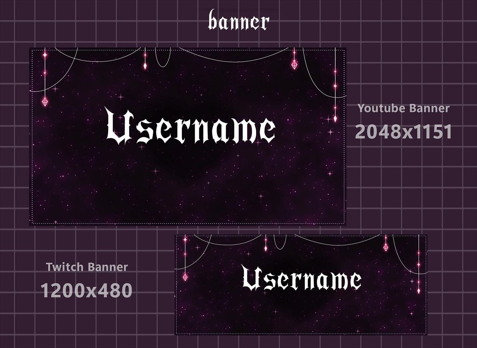 Full Package Simple Pink Bat Heart Twitch Overlay/ Gothic Bat Stream ...