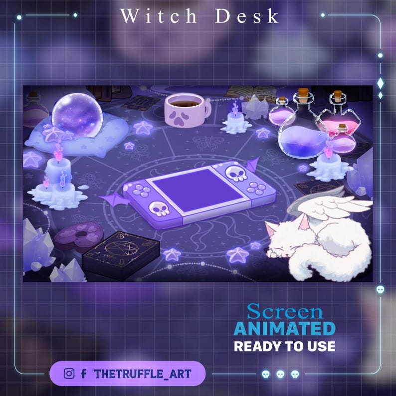 4 Animated Tarot Desk in Witch Room Twitch Screens / Lo-fi Witch Craft ...