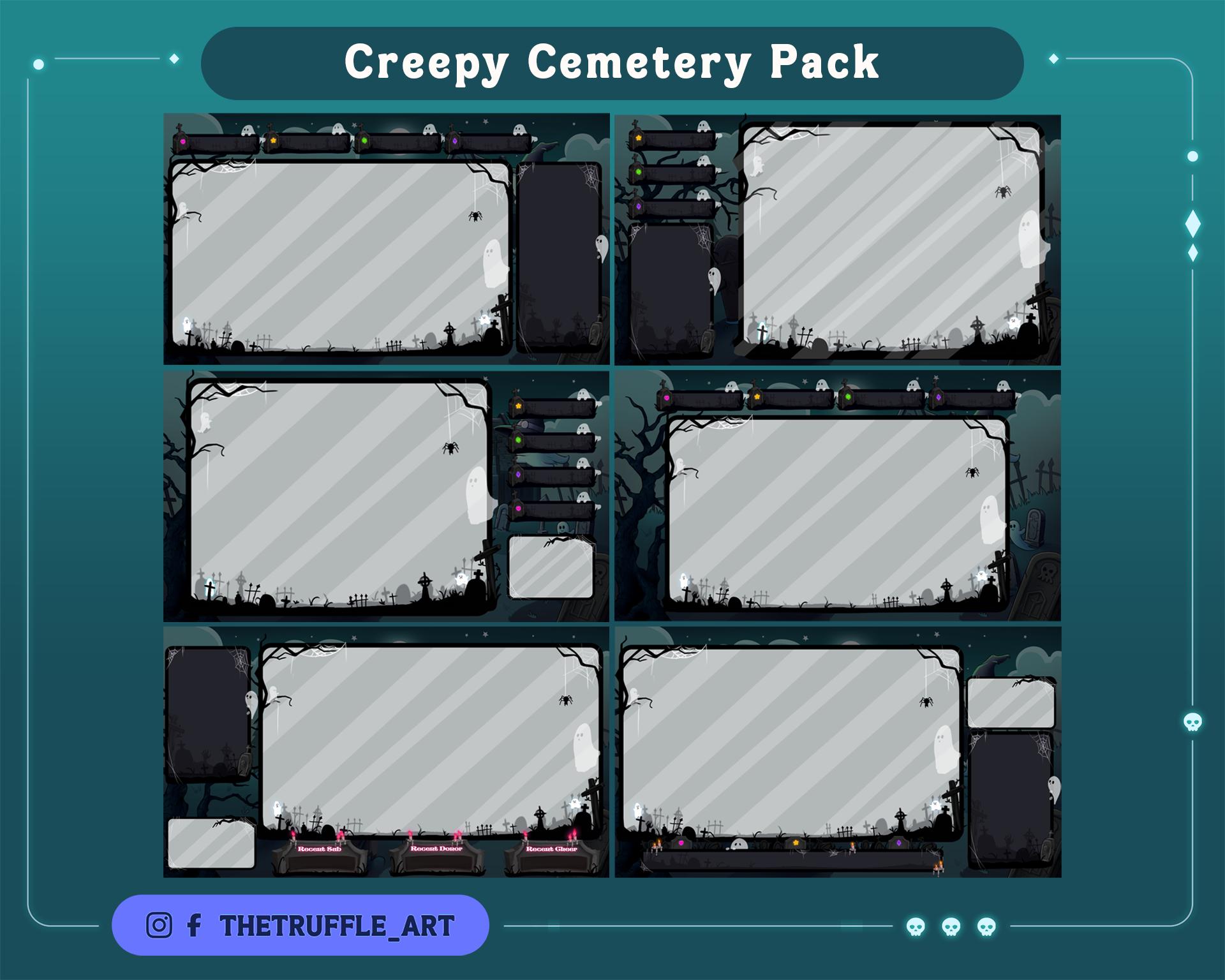 Animated Twitch Screens Cemetery Overlays/ Halloween Graveyard Screens ...