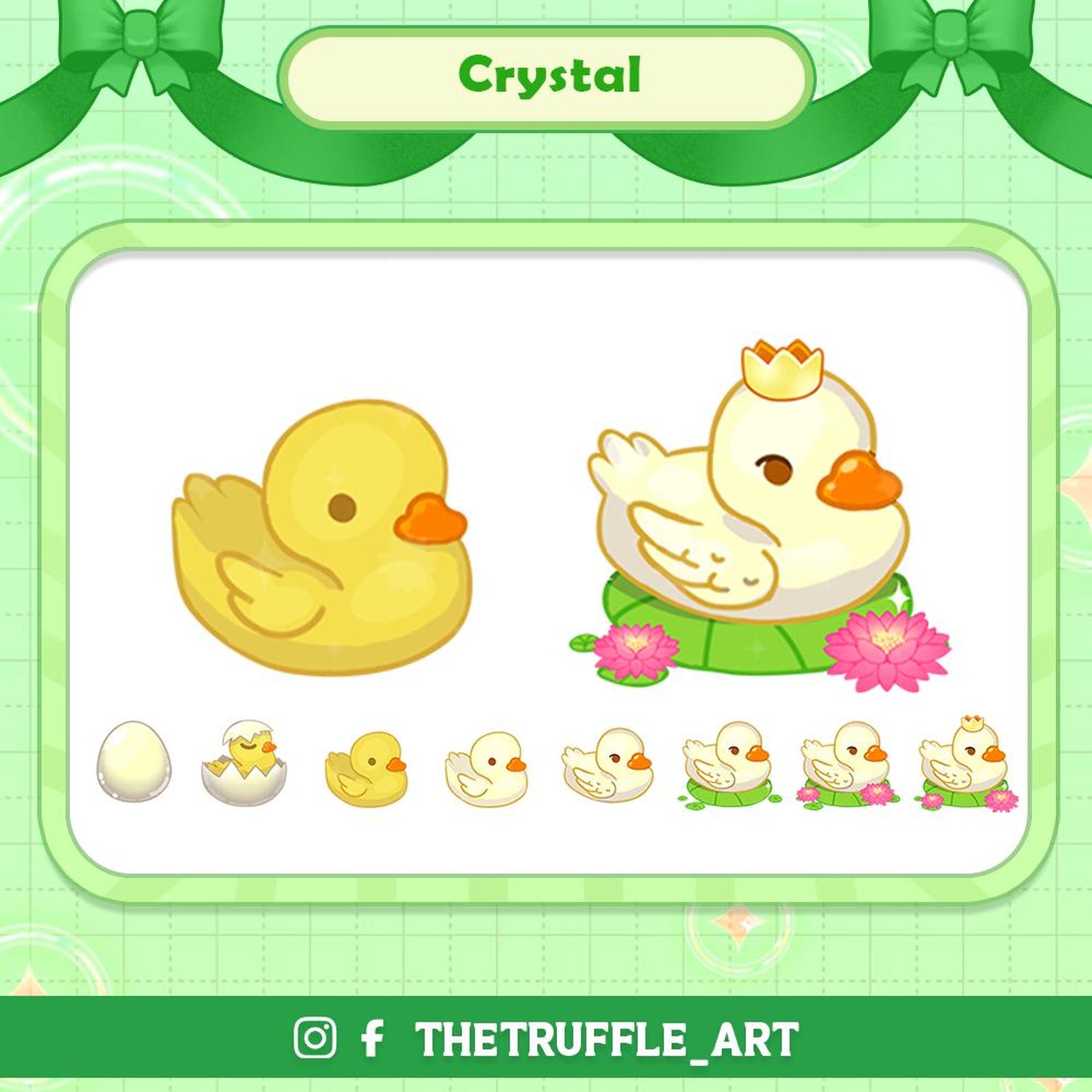 Cute Crown Duck Sub Badges, Lily Water Duckling Twitch Sub Badges ...