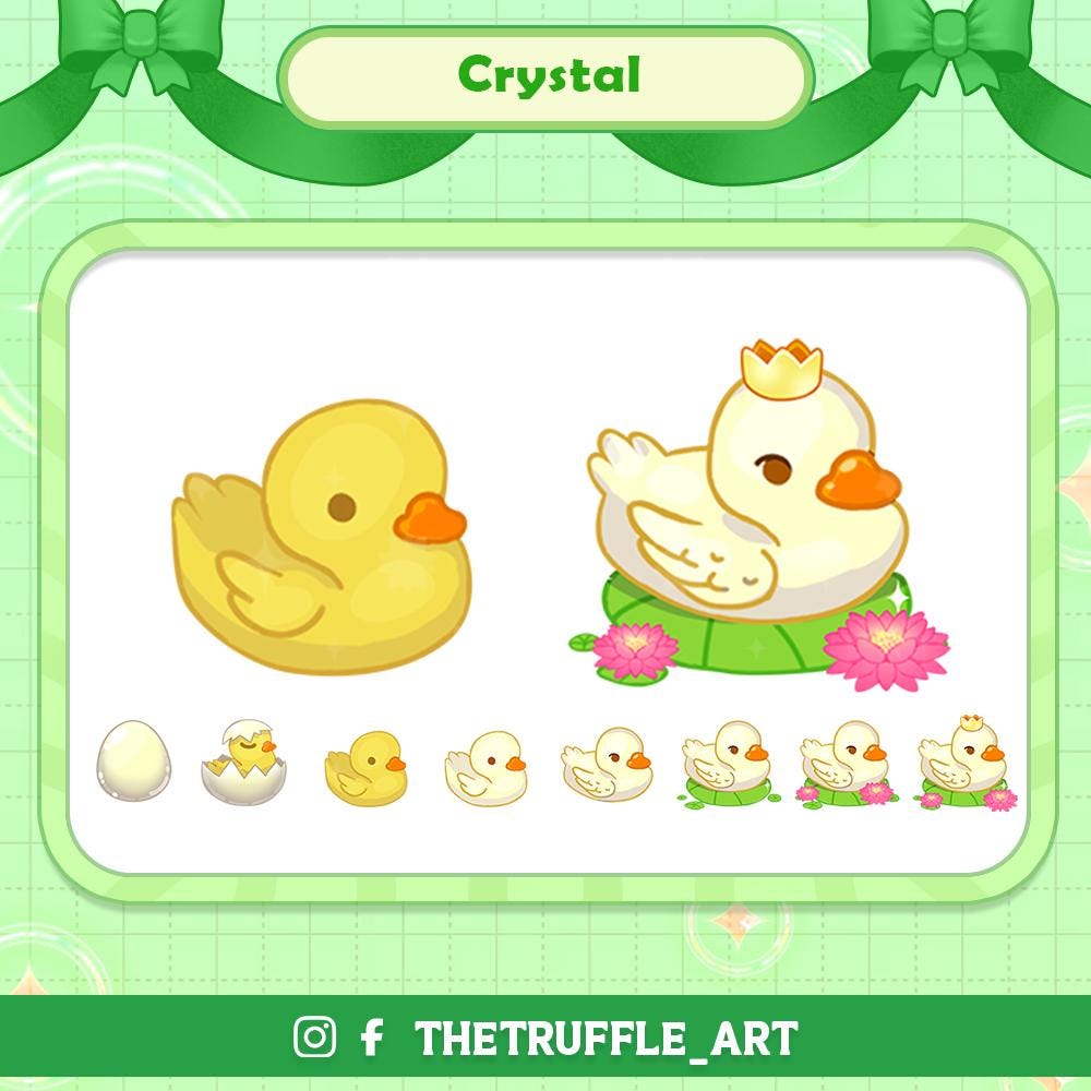 Cute Crown Duck Sub Badges, Lily Water Duckling Twitch Sub Badges ...