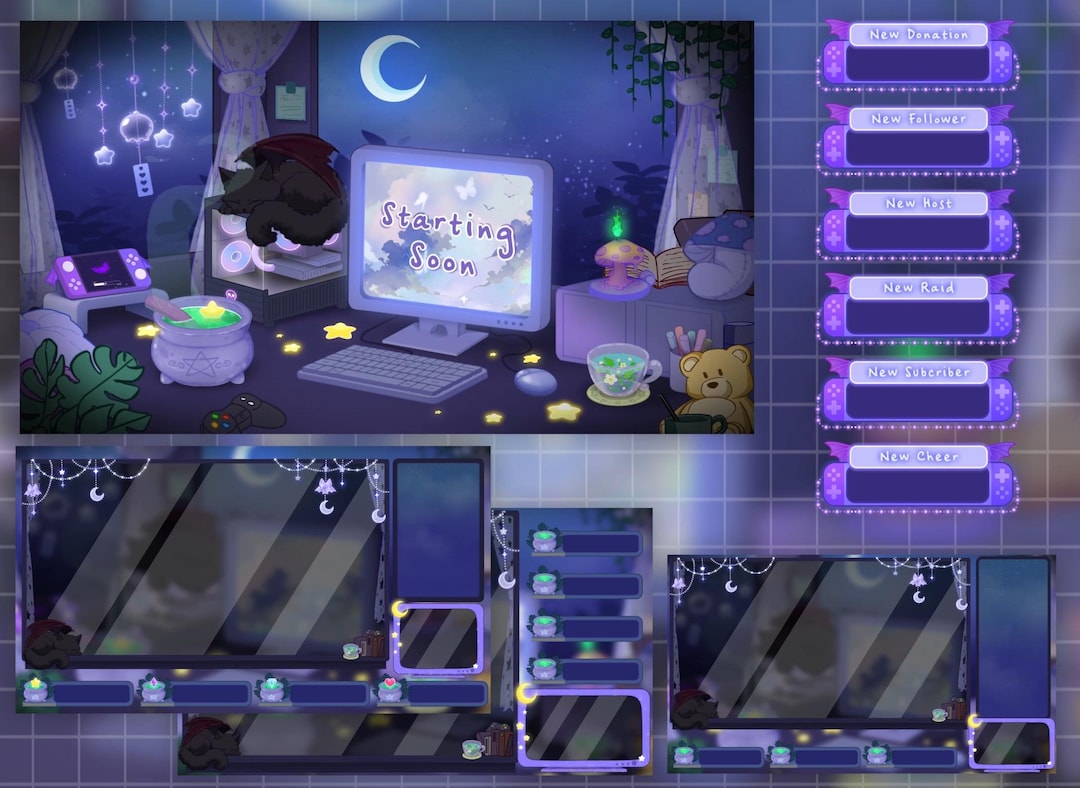Full Package Witch Room Lo-fi Desk Twitch Overlays / Lo-fi Witch Craft ...