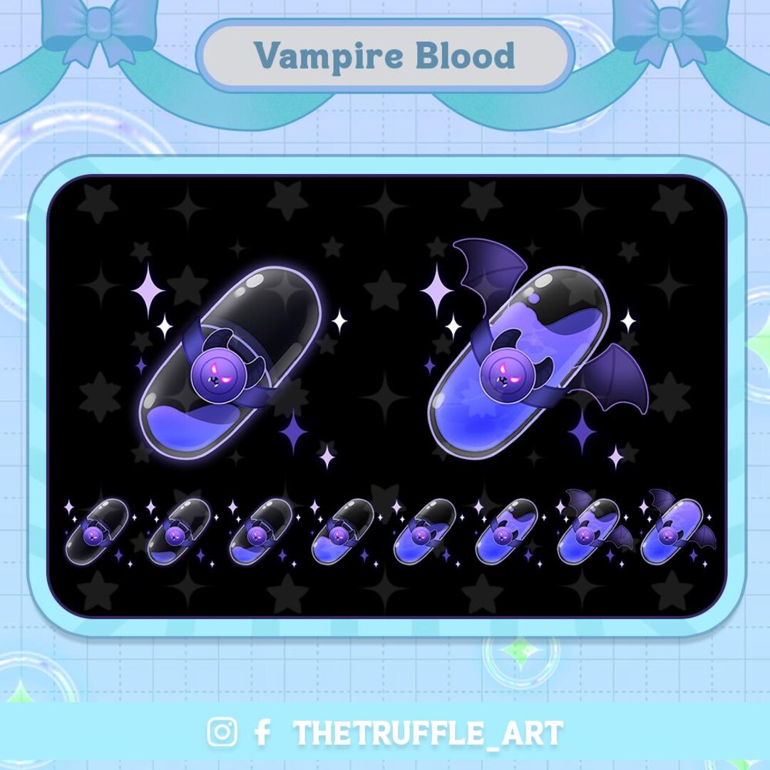 Vampire Purple Blood Pill Sub Badges, Liquid Potion Twitch Sub Badges ...