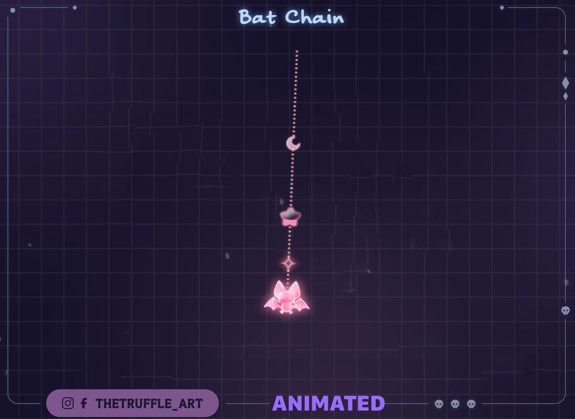 Pink Bat Light Chains Animated Stream Decorations, Celestial Lights ...
