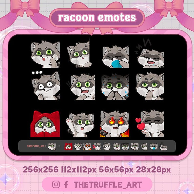 Racoon Emotes Pack 1, Twitch Emotes Pack, Cute and Funny Emotes - Etsy