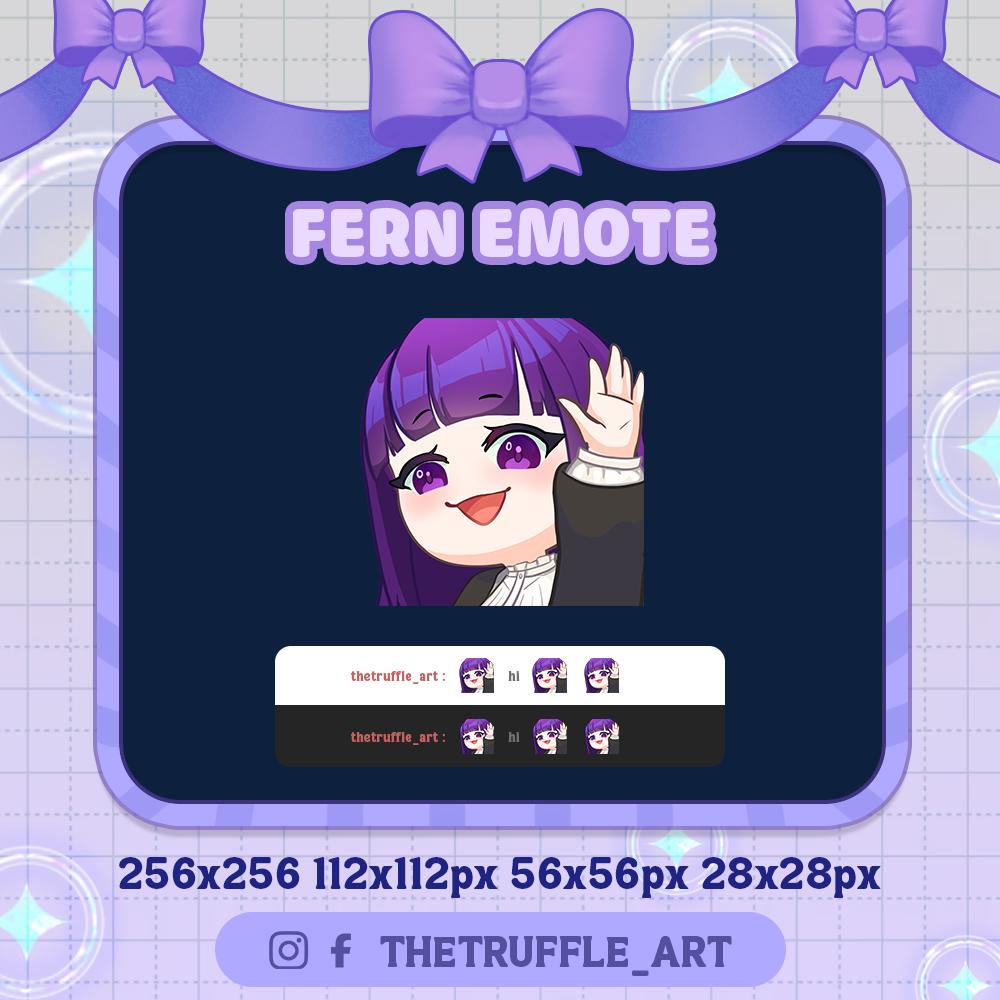 Animated Twitch Emote, Hi Fern Emote, Hi Emote, Funny Emote, Anime ...
