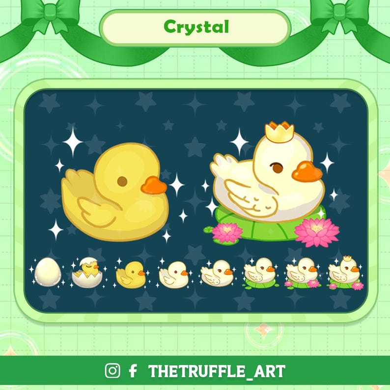Cute Crown Duck Sub Badges, Lily Water Duckling Twitch Sub Badges ...