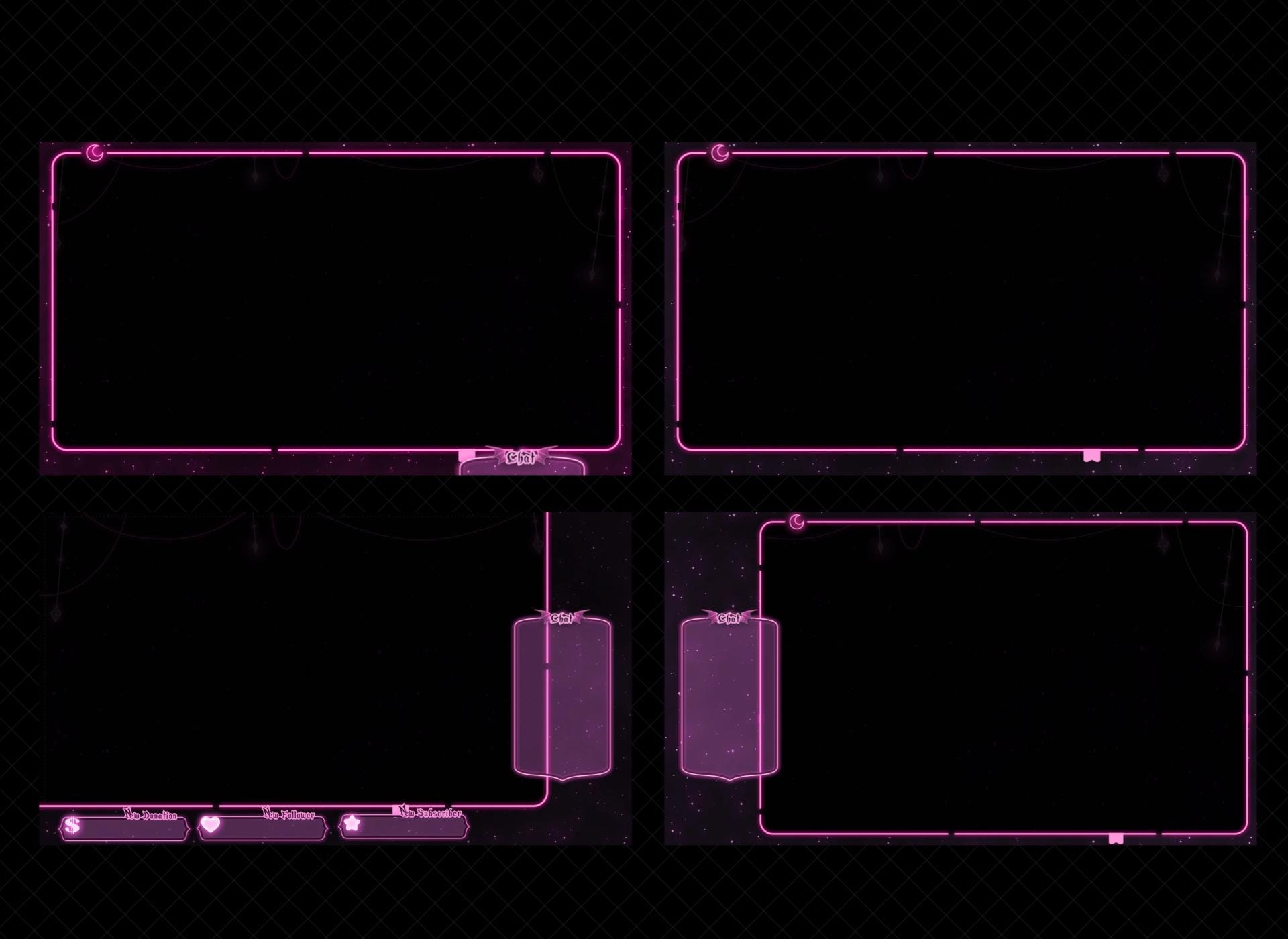 Full Package Simple Pink Bat Heart Twitch Overlay/ Gothic Bat Stream ...