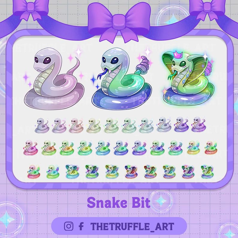 Set of 31 Snake Twitch Bit Badges, Snake Sub Badges for Streamers ...