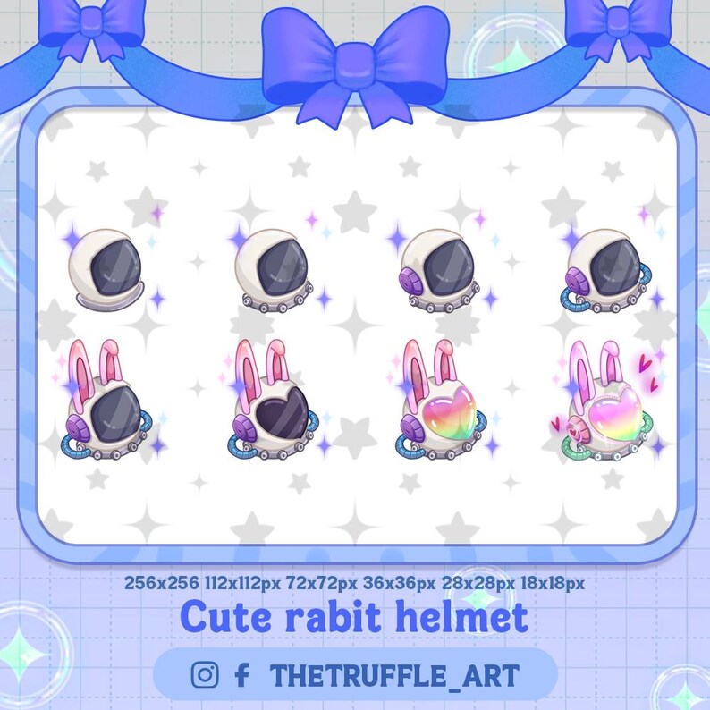 Bunny Astronaut Helmet Twitch Sub Badges, Rainbow Rabit Helmet Stream ...