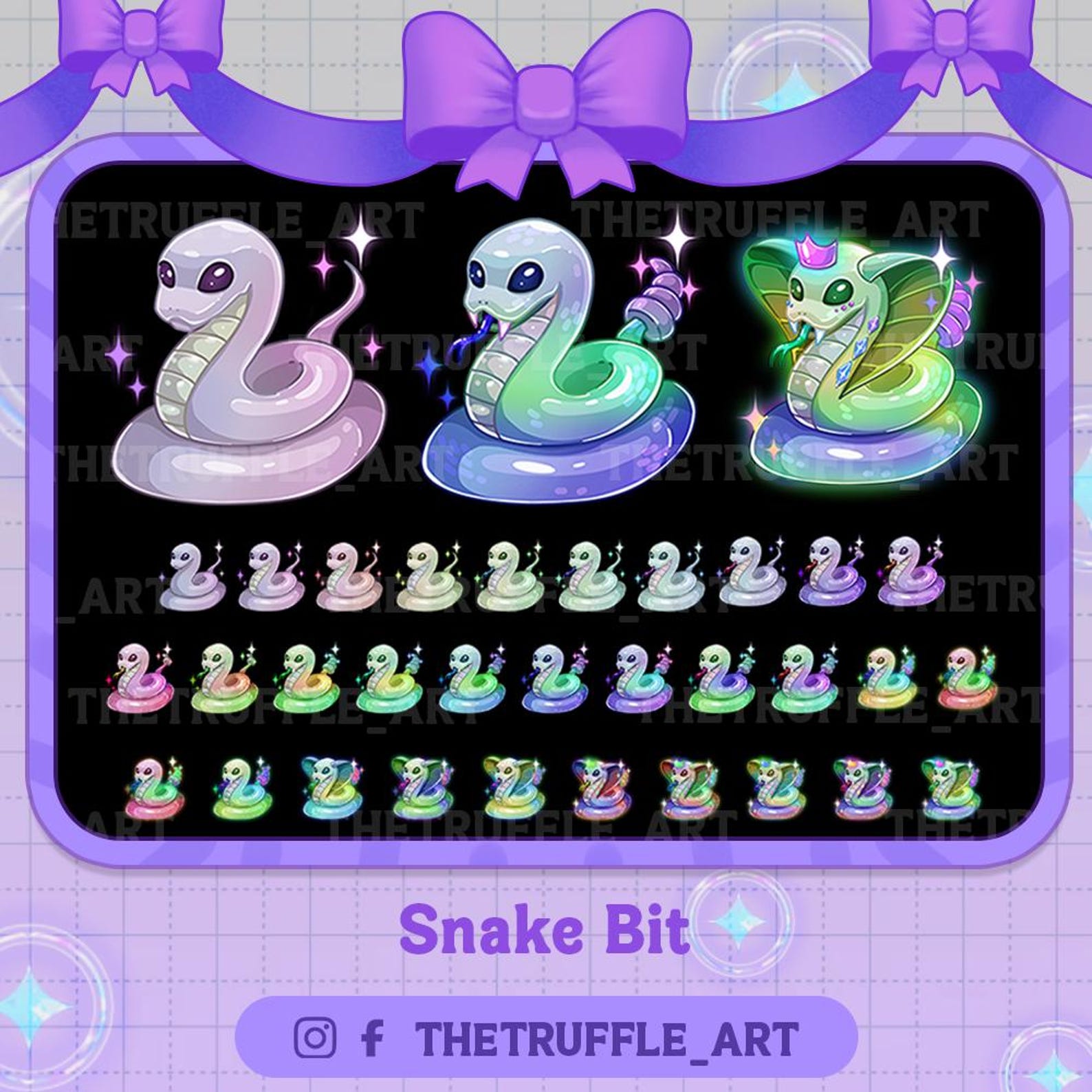 Set of 31 Snake Twitch Bit Badges, Snake Sub Badges for Streamers ...