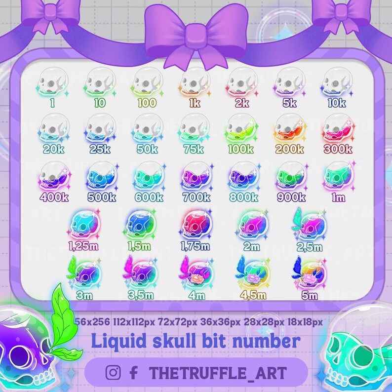 Skull Bit Sub Badges, Spooky Sub Badges, Twitch and Discord Bit Badges ...