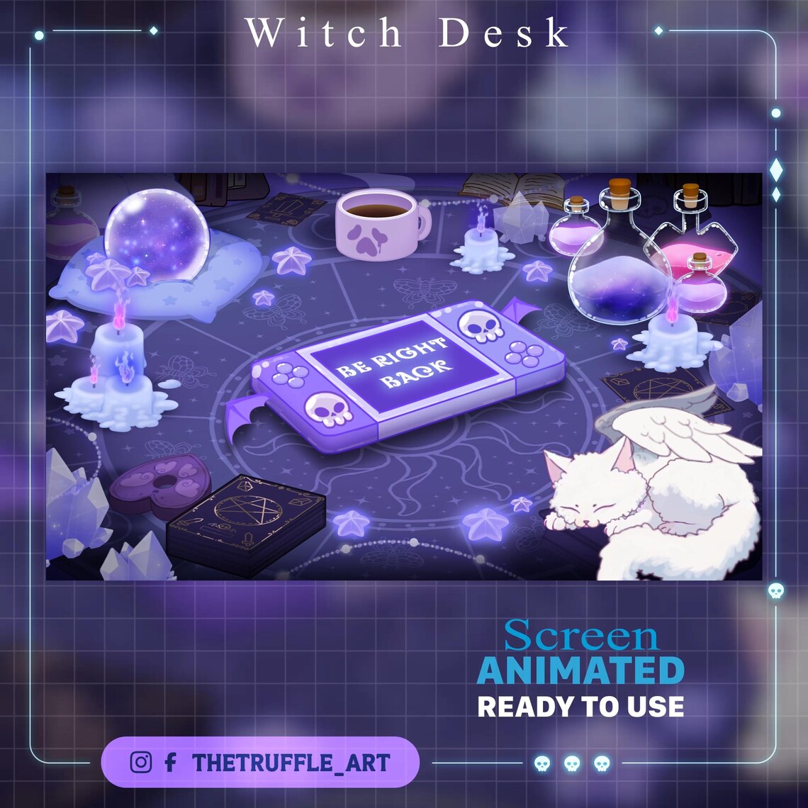 4 Animated Tarot Desk in Witch Room Twitch Screens / Lo-fi Witch Craft ...