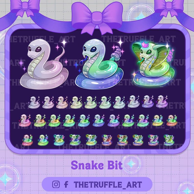 Set of 31 Snake Twitch Bit Badges, Snake Sub Badges for Streamers ...