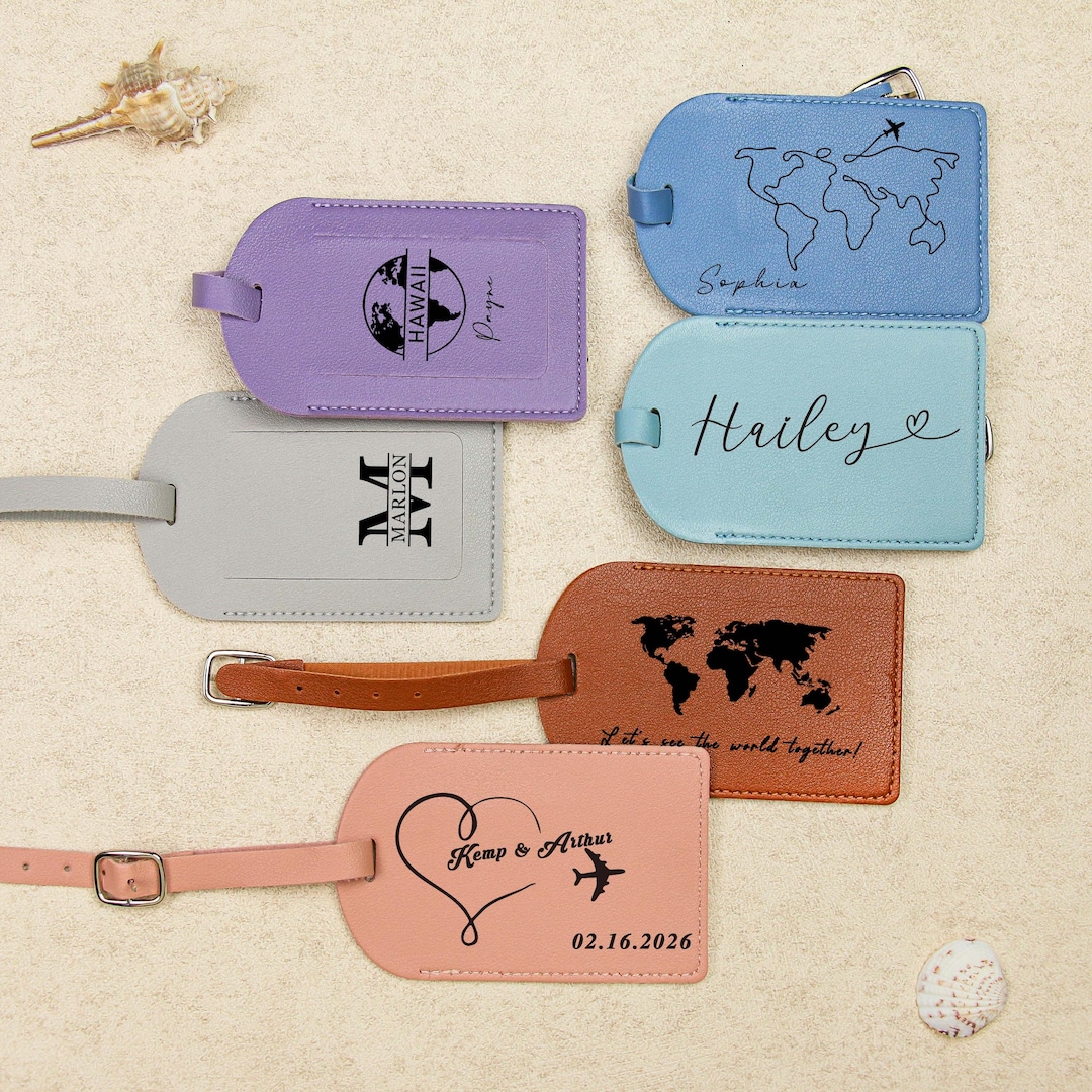 Monogrammed Luggage Tags | Personalized Leather Luggage Tag | Custom ...
