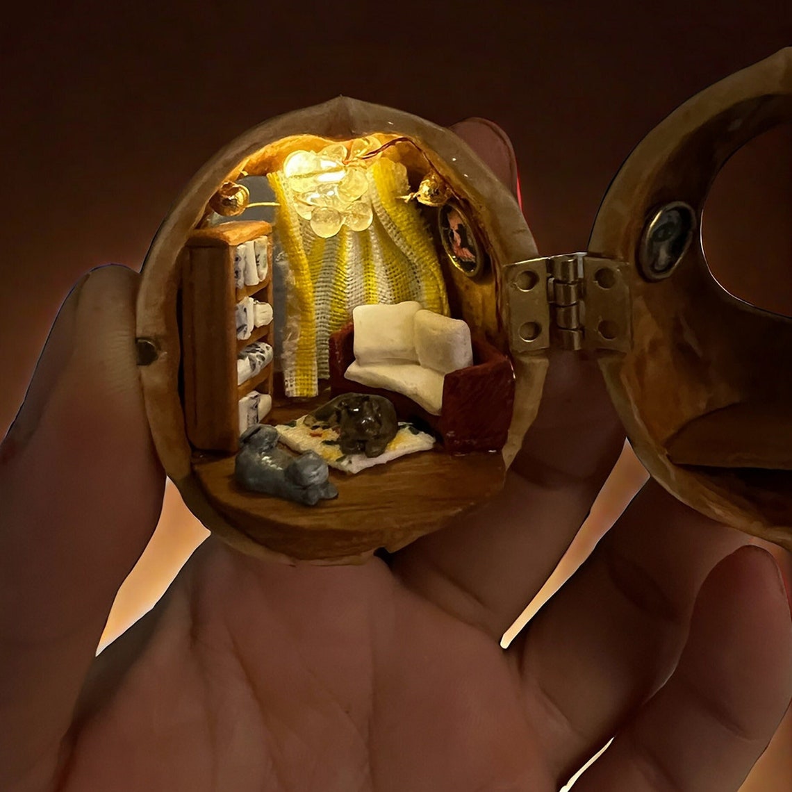 Handmde Walnut Mouse Miniature House Customize Your Truly Thoughts in a ...