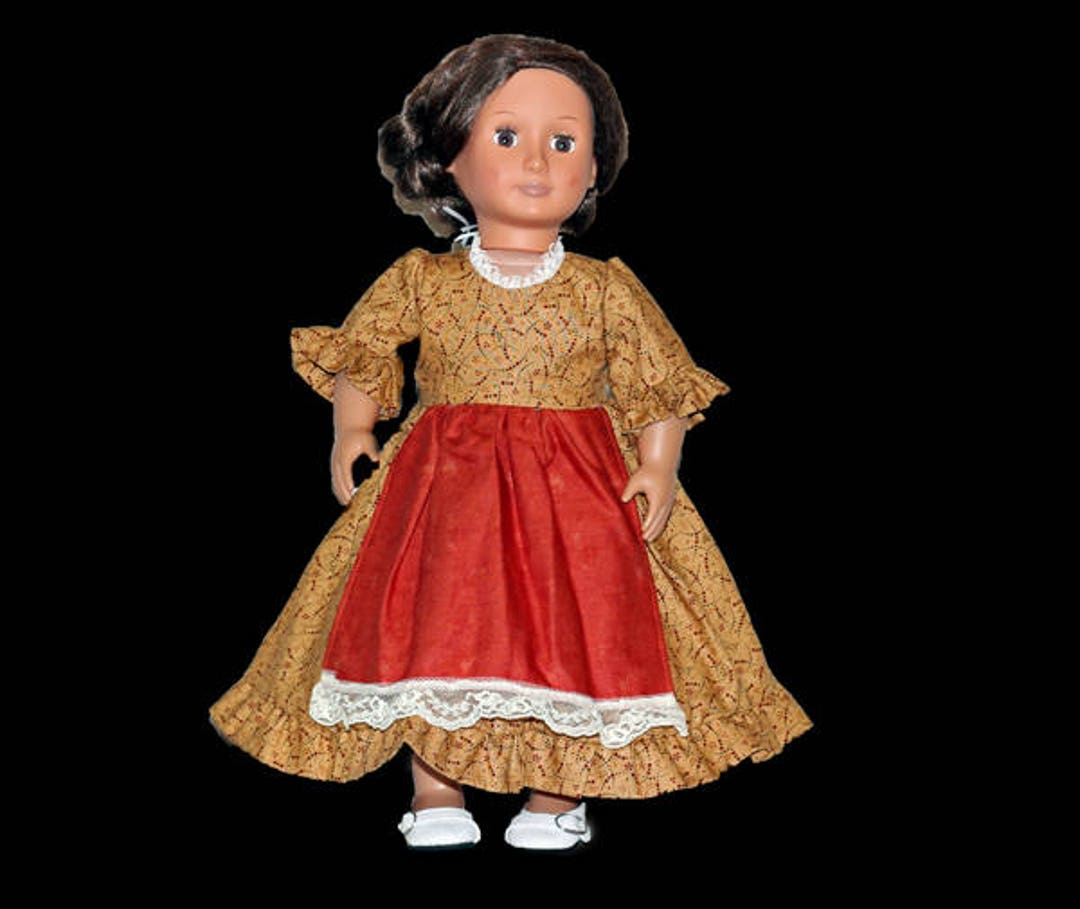 Colonial Style Long Dress With Attached Apron - Etsy