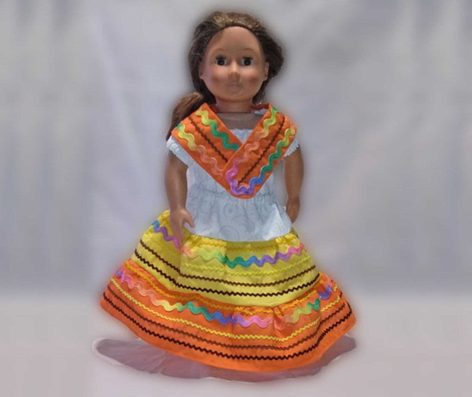 Mexican Fiesta Doll Dress for 28" Doll. Includes a Lively Colored, Rick ...