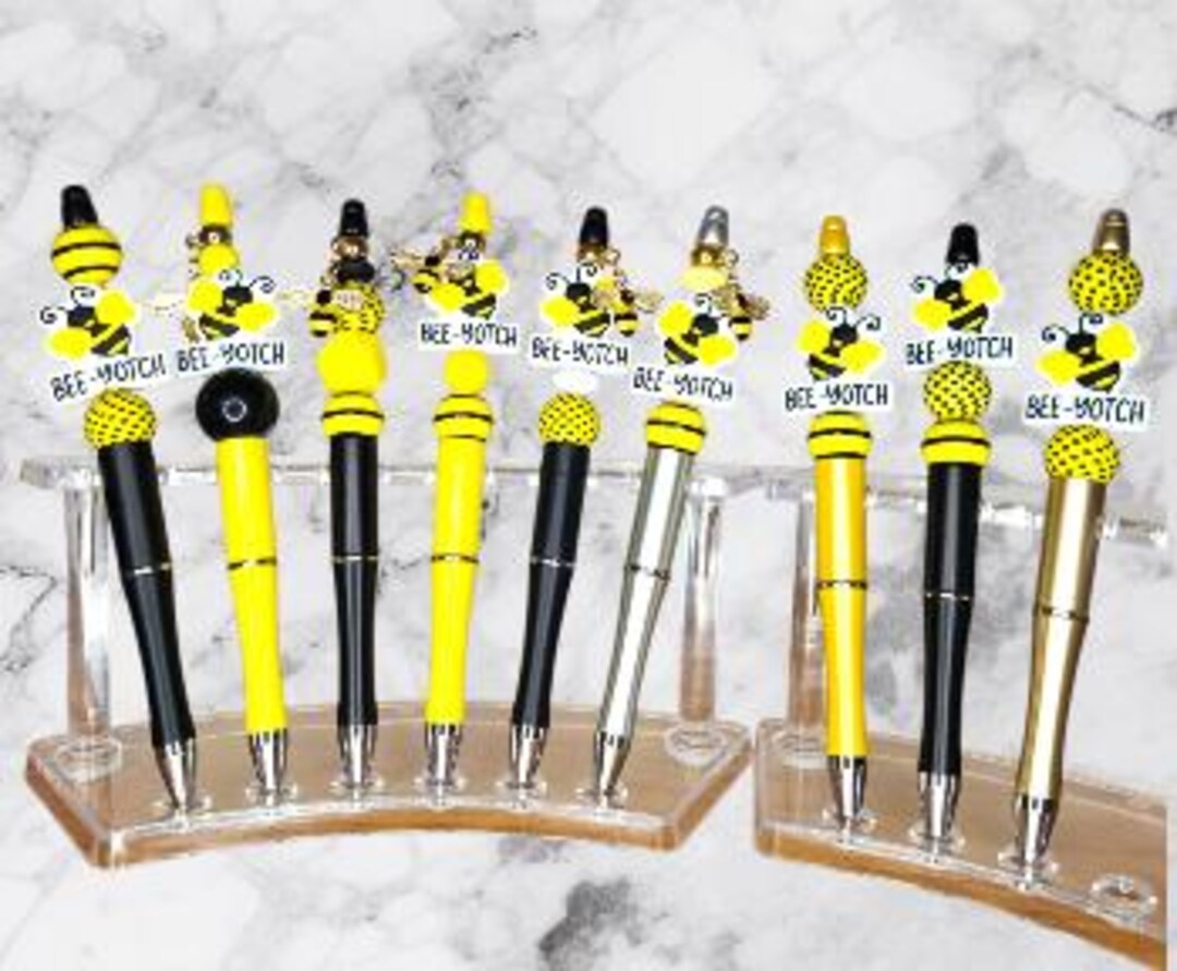 Silicone Focal Bead "bee-yotch" Beaded Pens-adult Humor Pens - Etsy