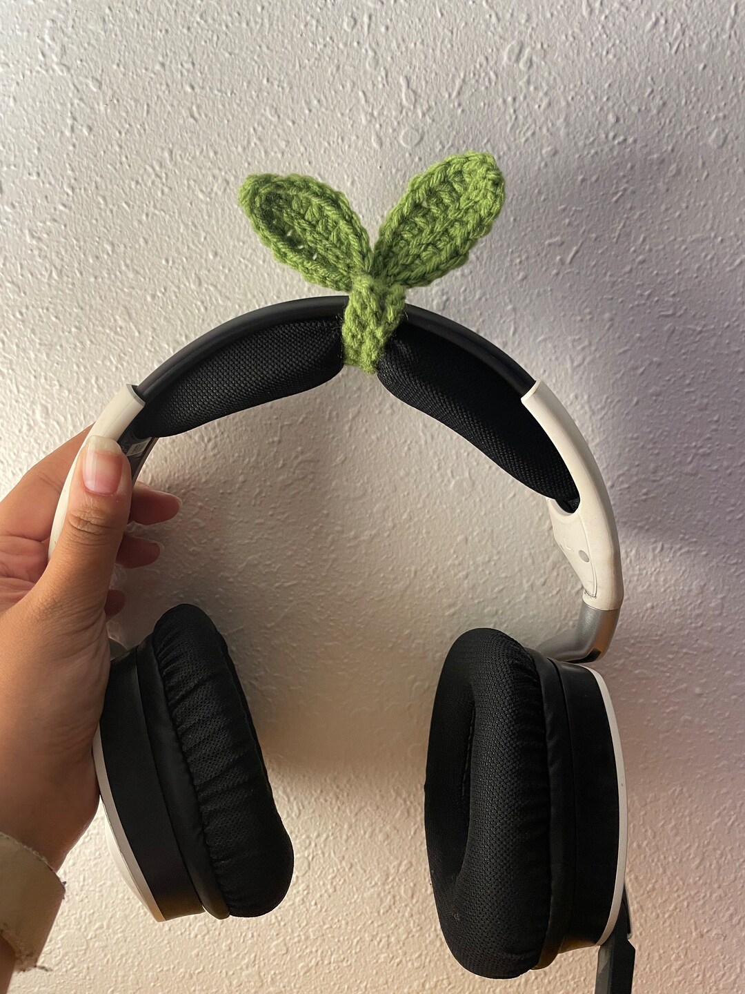 Crochet Leaf Sprout, Headphone Accessory Topper, Bookmark, Cable ...