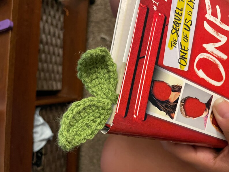 Crochet Leaf Sprout, Headphone Accessory Topper, Bookmark, Cable ...