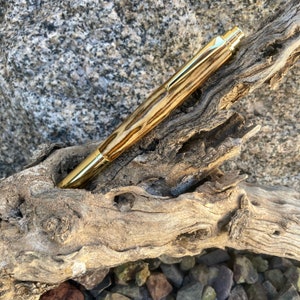 Cholla Wood Turn Pen Hand Crafted Custom Rollester Pen With Gold Epoxy ...