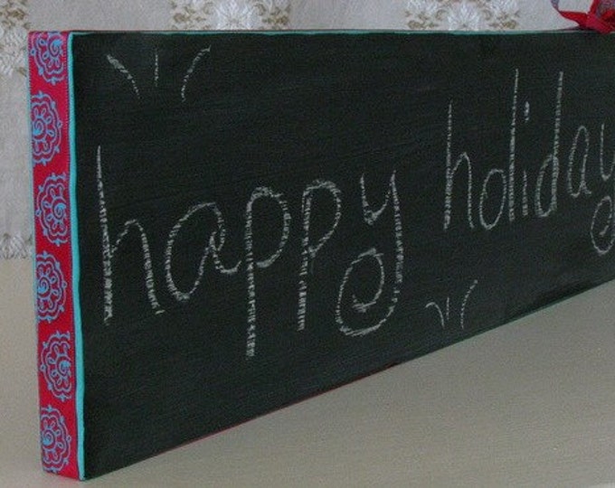 Large Stand-up Chalkboard With Hot Pink and Turquoise Ribbon Chalk ...