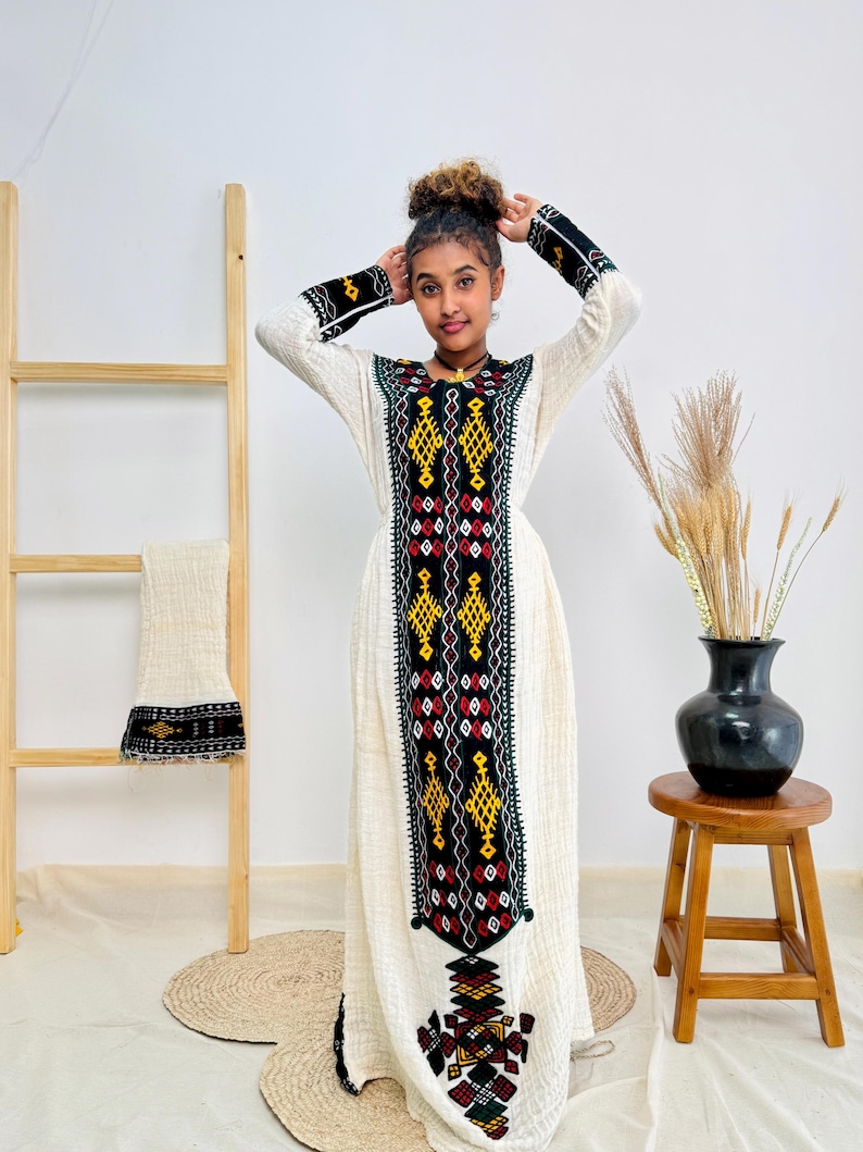 Gorgeous Black Habesha Dress With Elegant Cultural Design Stunning ...