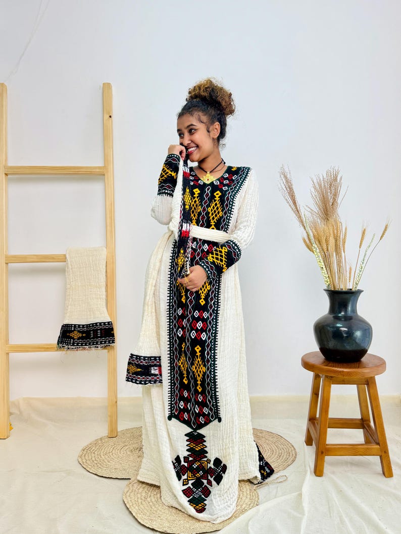Gorgeous Black Habesha Dress With Elegant Cultural Design Stunning ...