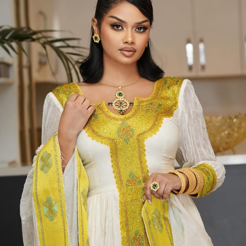 Ethiopian Dresses Yellow - Etsy