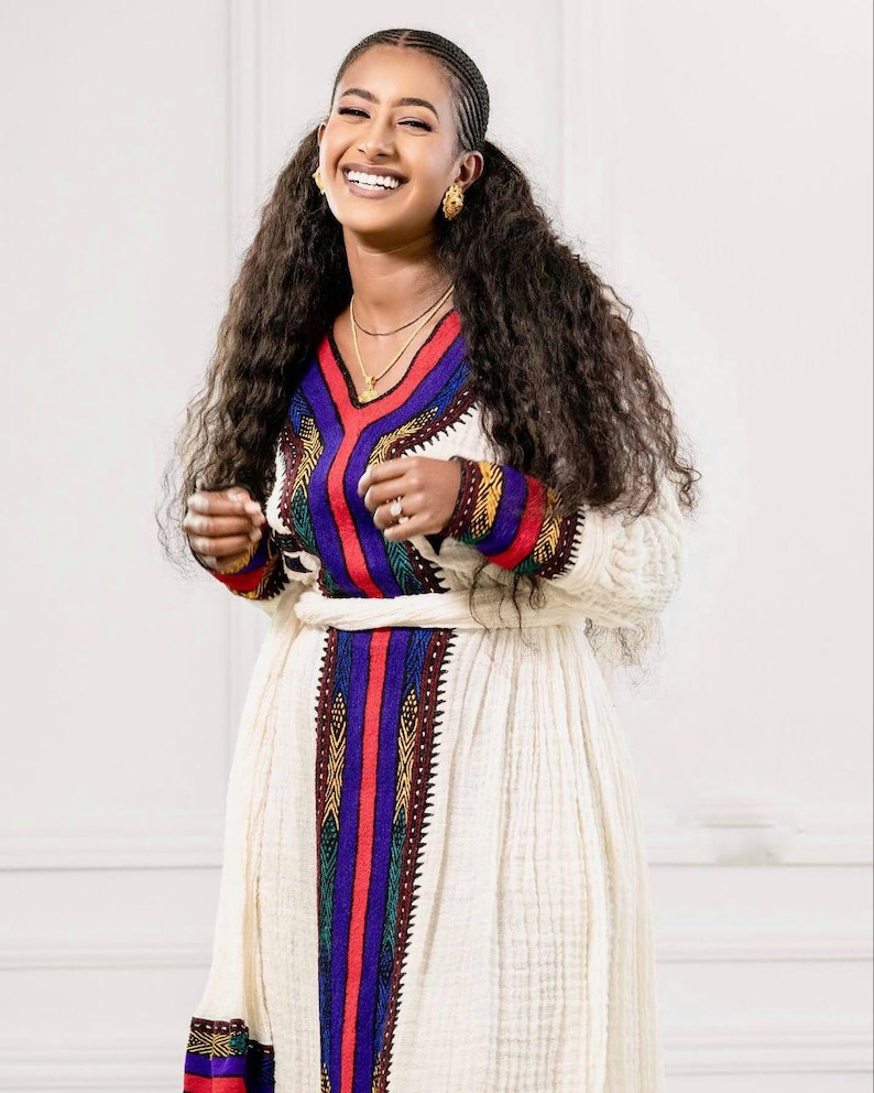 Tirhas Multicolor Tibeb Embroidery Ethiopian Wear | Regal Ethiopian ...