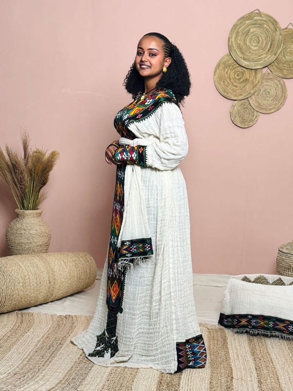 Handmade Traditional Ethiopian Dress | Habesha Kemis … - Gem